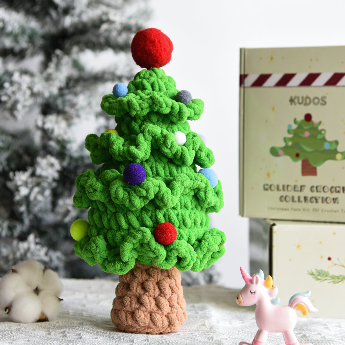 KUDOS Christmas Tree Crochet Kit - Holiday Crochet Set with Christmas